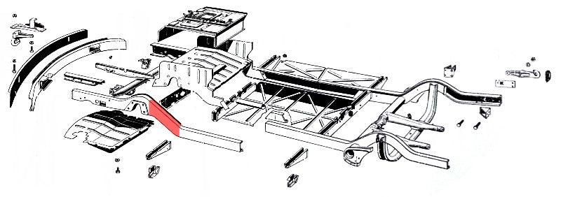 VW Chassis Section Behind Front Axle Left Type 2 Kombi -1967 – dubbed.co.nz
